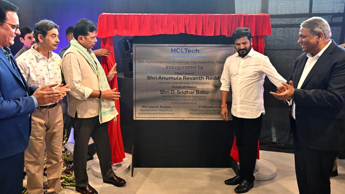 HCLTech’s 3.2 lakh sq ft global delivery centre in Hyderabad opened by Telangana CM - The Hindu